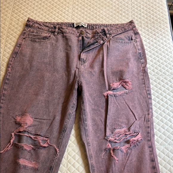 Fashion Nova | Jeans | Fashion Nova Pink Distressed Boyfriend Jeans ...